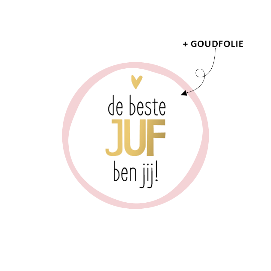 sticker beste juf ben jij roze