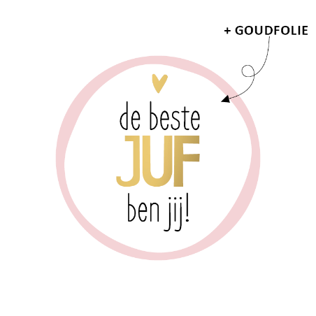 sticker beste juf ben jij roze