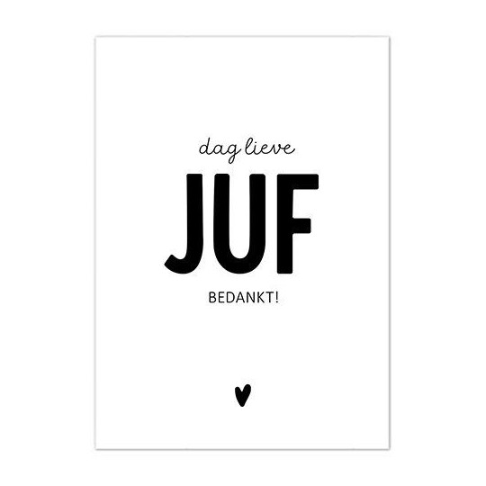 kaart dag lieve juf bedankt