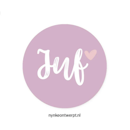 sticker juf lila
