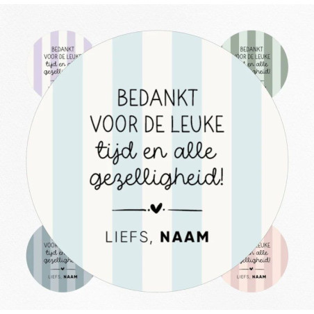 gepersonaliseerd leuke tijd gezelligheid streep