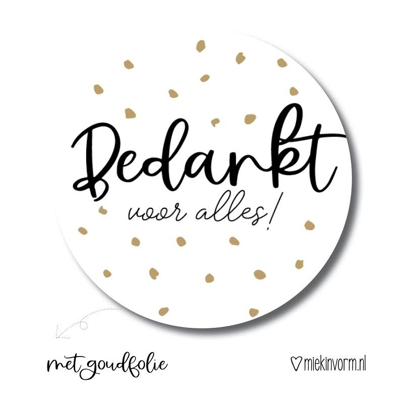 sticker bedankt voor alles